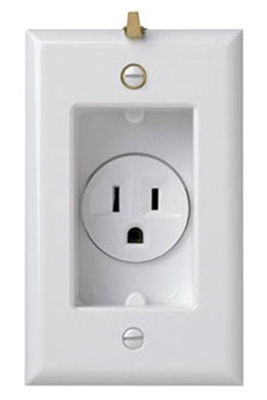 Pass & Seymour Clock Hanger Receptacle, Smooth Wall Plate, White, 125 ...