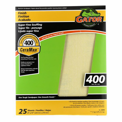 Fine Premium Ceramic Sandpaper, 400 Grit, 9 x 11 In., 25-Pk. - True ...
