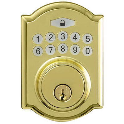 Castle Electronic Deadbolt, Polished Brass - True Value Hardware