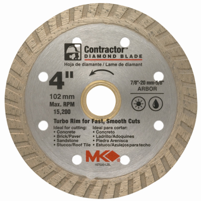 Circular Saw Blade, Turbo Rim Dry/Wet, 4-In. - True Value Hardware