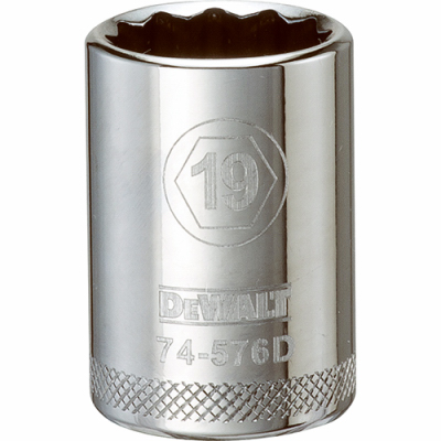 Metric Shallow Socket, 12-Point, 1/2 In. Drive, 19mm - True Value Hardware