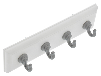 Large Key Hook Rail, White & Silver - True Value Hardware