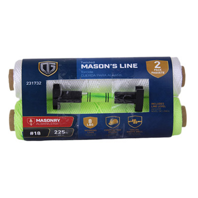 Mason Line Twine, Twisted, Neon Yellow, #18 x 225 Ft., 2-Pk. - True ...