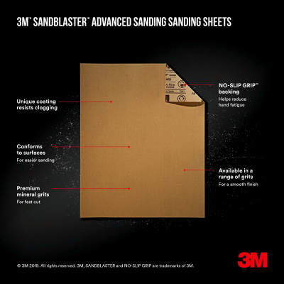 Sandblaster Sandpaper, 80 Grit, 9 x 11 In., 3-Pk. - True Value Hardware