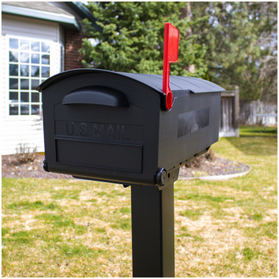 Patriot Large Post-Mount Mailbox, Black Plastic - True Value Hardware