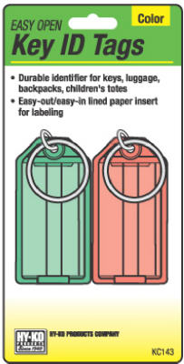 Key I.D. Tag, Colored, Split Ring, 2-Pk. - True Value Hardware