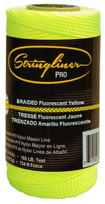 Braided Construction Line, Fluorescent Yellow, 1/4#, 250 Ft. Roll ...