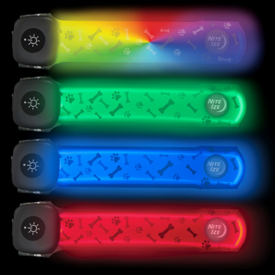 NiteDog Rechargeable LED Collar Cover, 3 Color Light Options - True ...