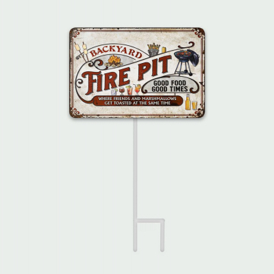 Metal "Backyard Firepit" Sign, Indoor/Outdoor Use - True Value Hardware