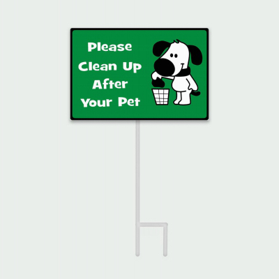 Metal "Please Clean Up After Your Pet" Sign, Indoor/Outdoor Use - True ...