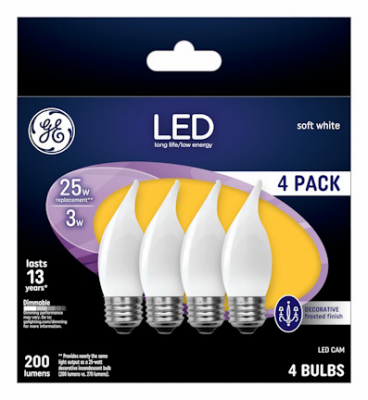 Decorative LED Light Bulbs, Frosted, 2.5 Watt, 200 Lumens, 4-Pk. - True ...