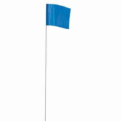 2.5 x 3.5 In. Blue Marking Flags, 21 In. Wire Stakes, 100-Pk. - True ...