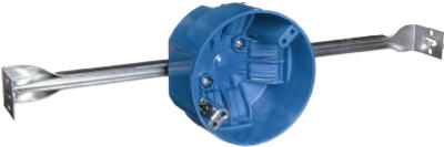 Ceiling Fixture Outlet Box, Adjustable Bar Hanger, 2-1/4 x 4 In. Round ...