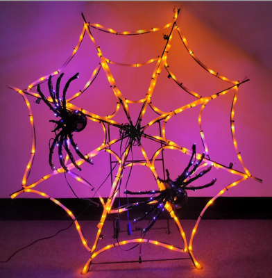 Spider Web with Lighted Spiders & Twinkling Eyes, 3 Ft. - True Value ...