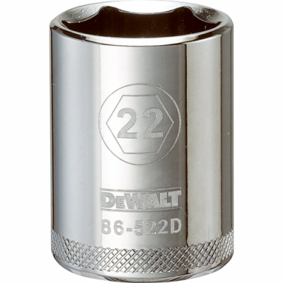 Metric Shallow Socket, 6-Point, 1/2 In. Drive, 22mm - True Value Hardware