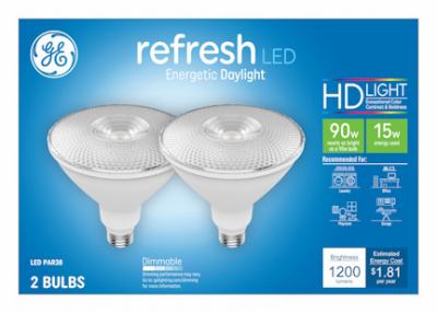 LED Light Bulbs, Par38, Diffused Daylight, 1200 Lumens, 15 Watt, 2-Pk ...