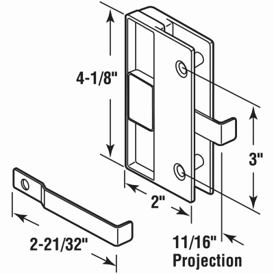 Sliding Screen Door Latch and Pull, 3 In. Hole Center, Black Plastic ...