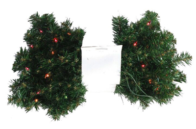 Lighted Branch Garland, Green PVC, 35 Multi-color Lights, 9-Ft. - True ...